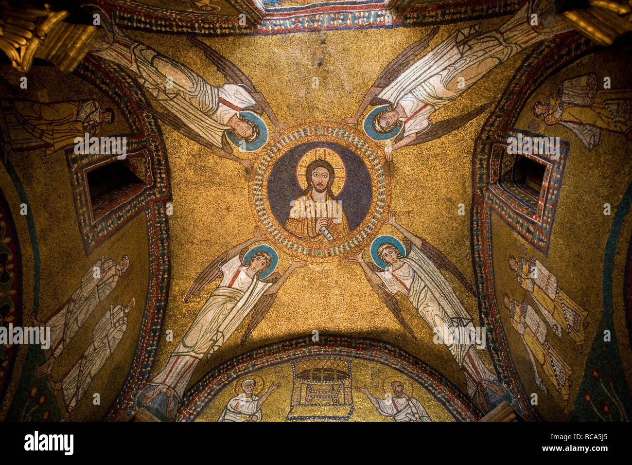 Mosaics inside the Basilica di Santa Prassede Rome Italy Stock Photo ...
