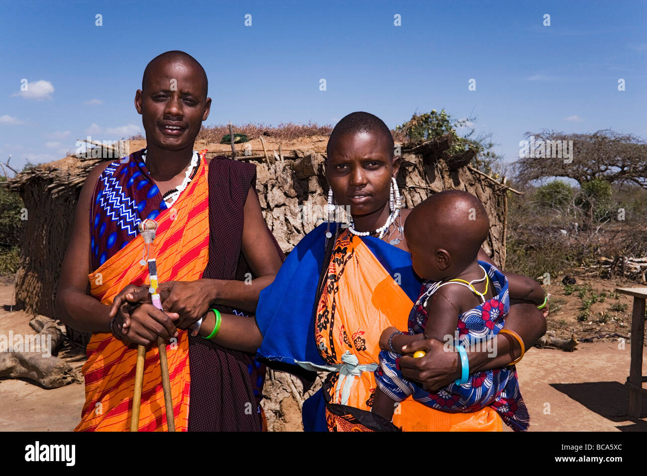 Portrait of a Maasai family, Coast, Kenya Stock Photo - Alamy