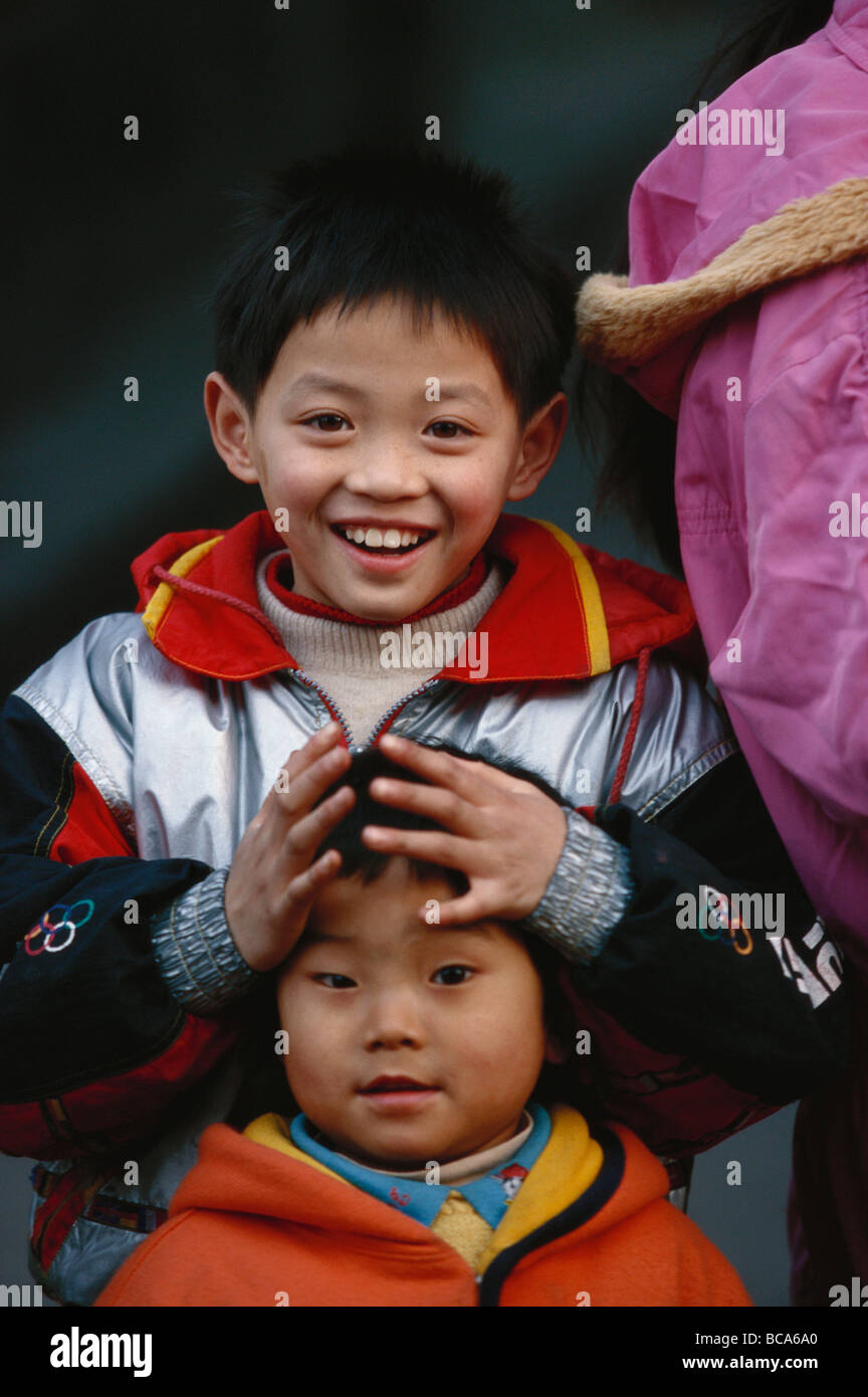 Children in Chengdu, Brother and Sister, China Stock Photo - Alamy