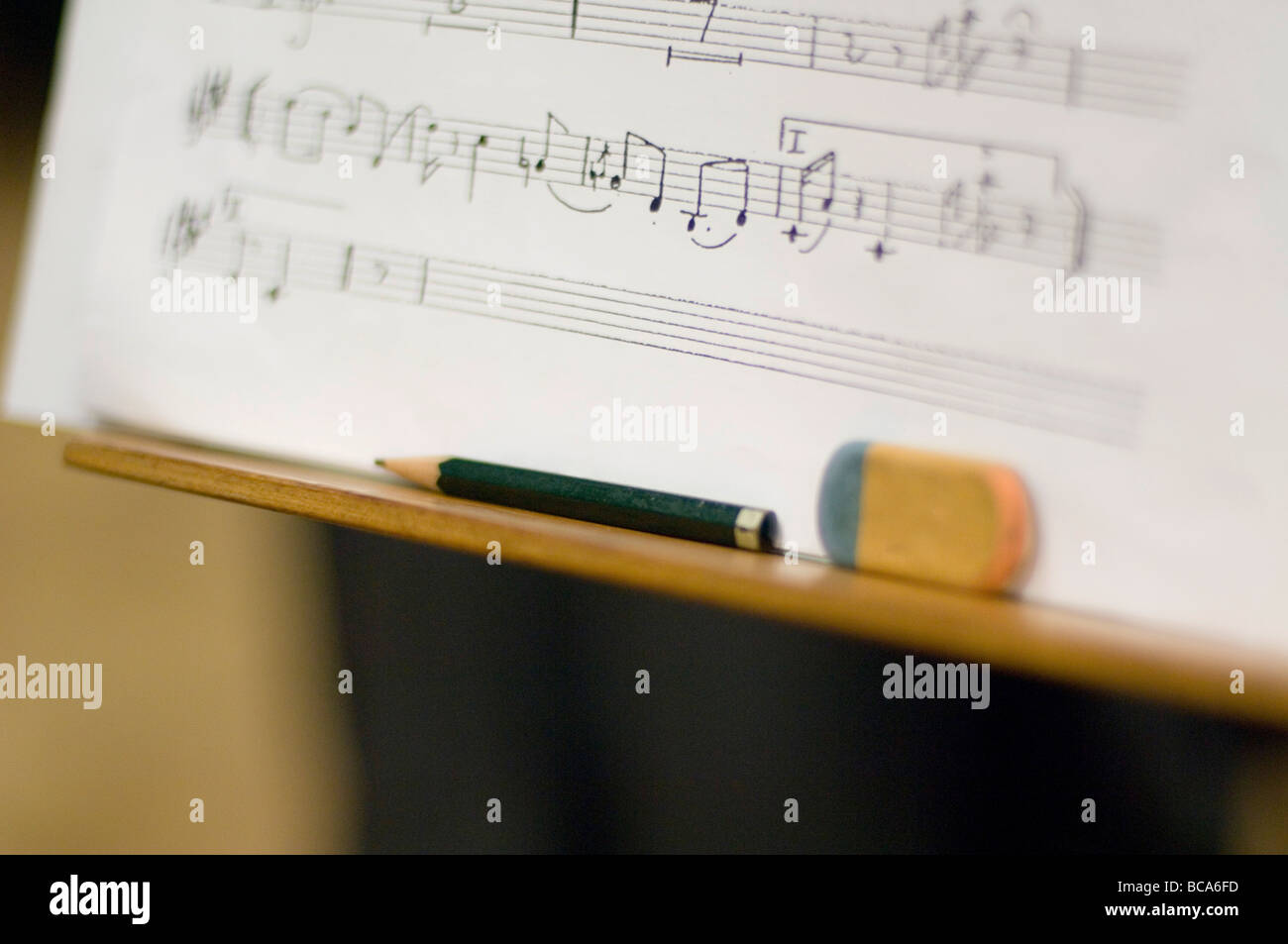 Music sheet with score Stock Photo - Alamy