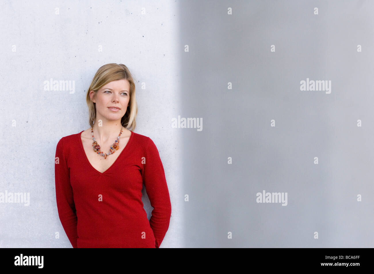 Woman in red, Munich, Germany Stock Photo - Alamy