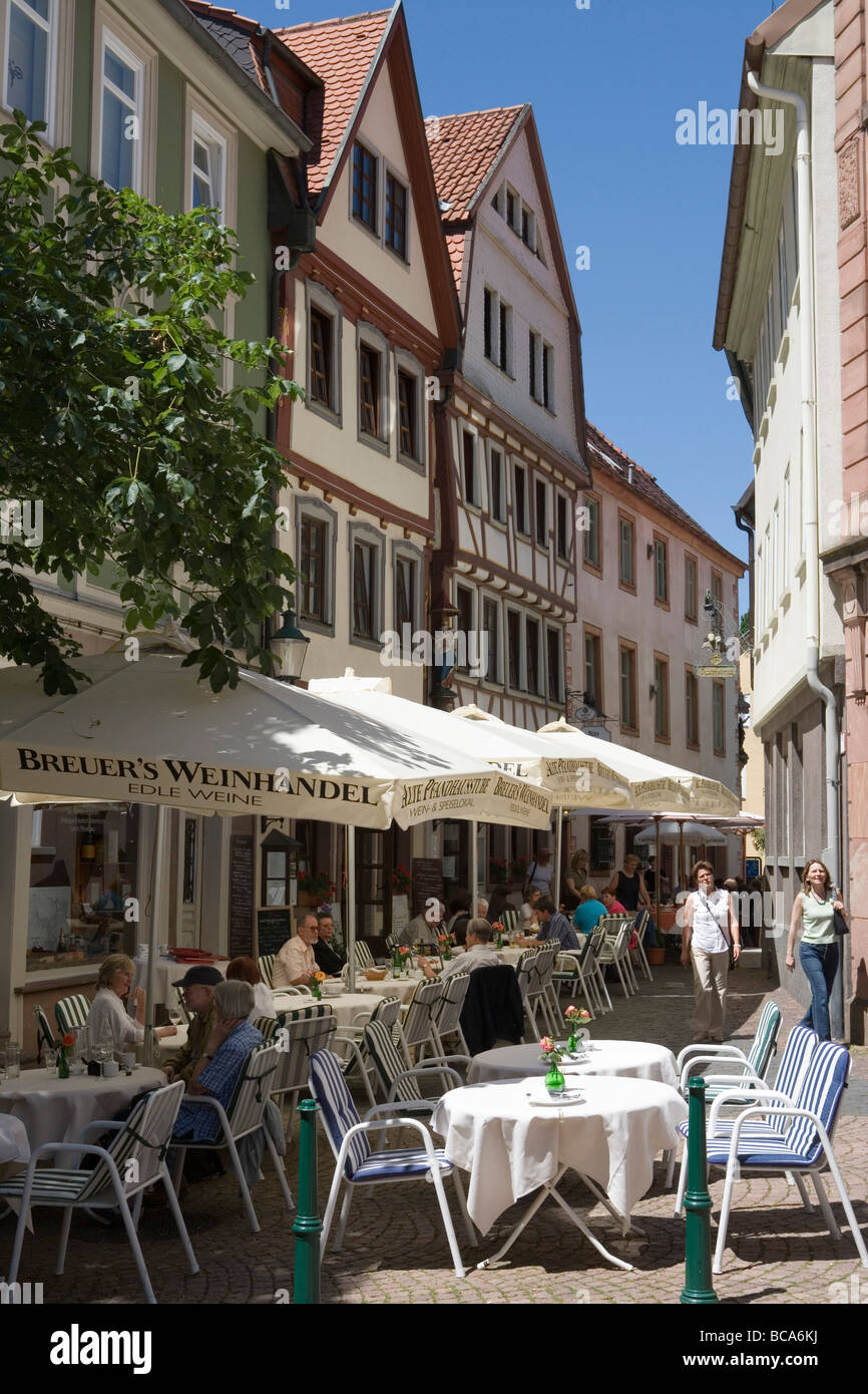 Outdoor Cafe in Downtown Fulda Pedestrian Mall, Fulda, Hesse, Germany ...