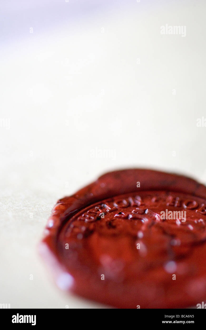 Document with wax seal Stock Photo - Alamy