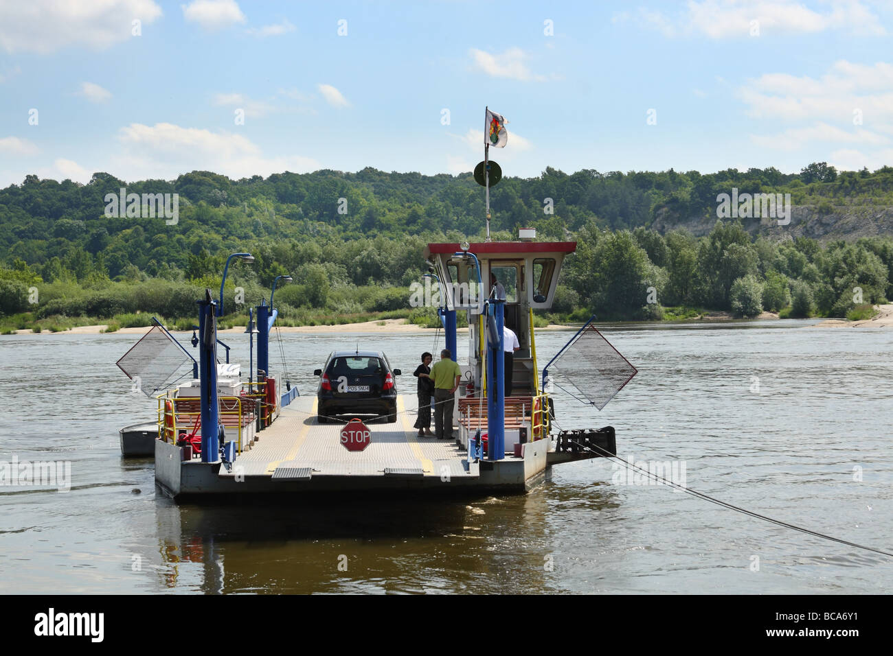 Small ferry boat on Vistula River, Poland Stock Photo - Alamy
