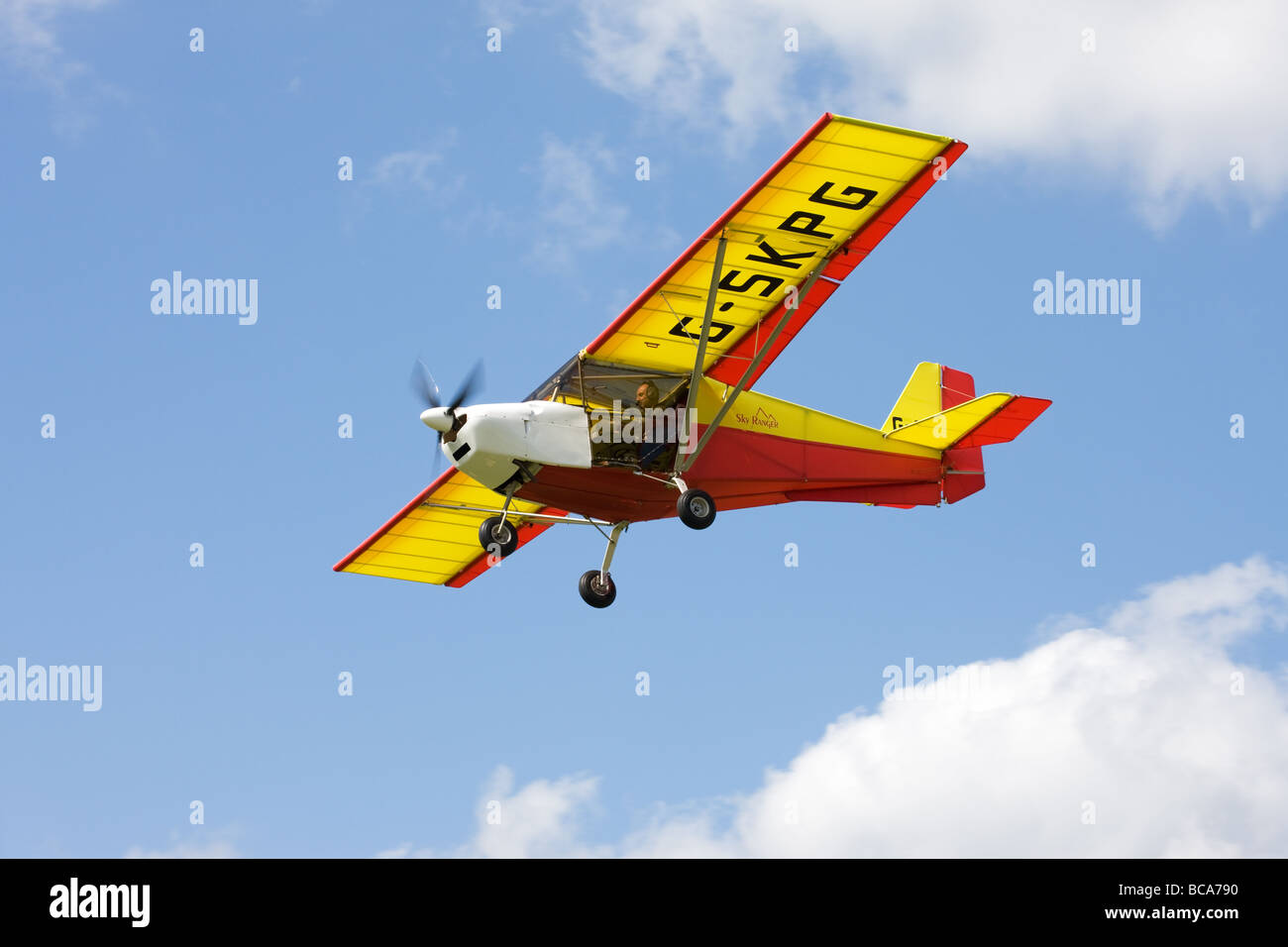 Skyranger 912 (2) G-SKPG microlight aircraft on final approach to land ...