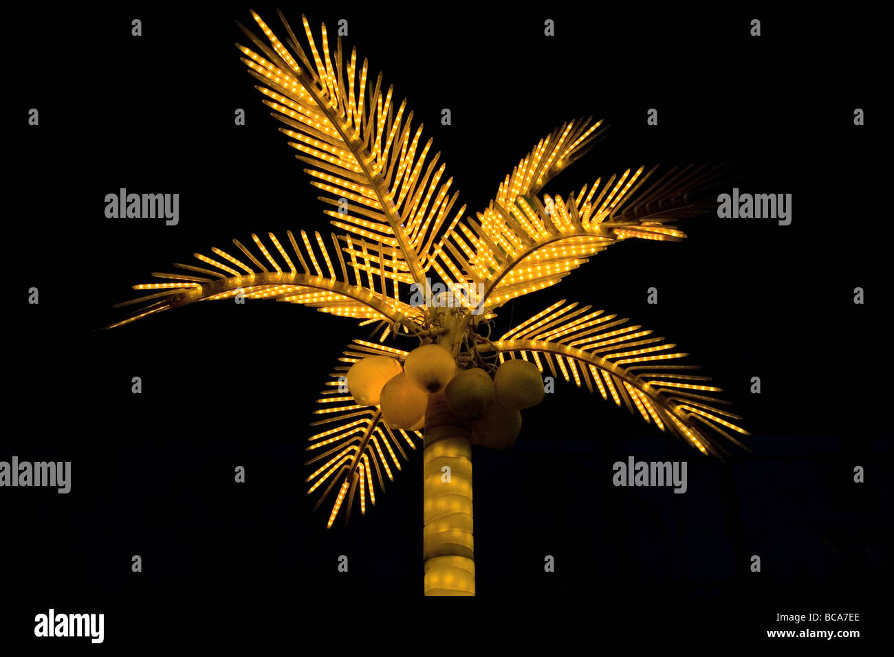 Artificial Palm Tree composed of fluorescent light elements, India ...