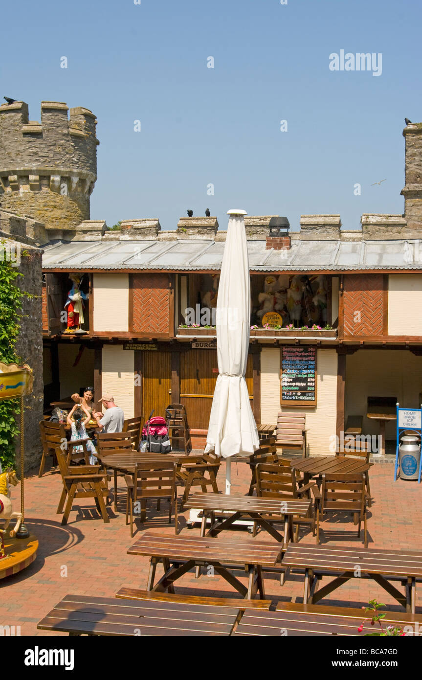 Outdoor Dining Area Watermouth Castle North Devon England Stock Photo ...