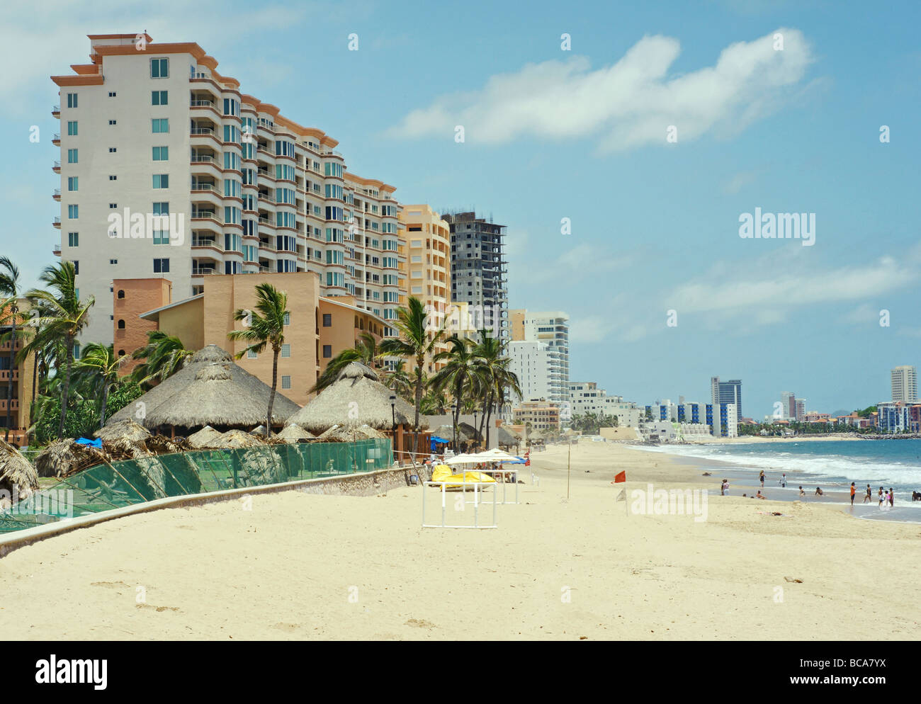 Beach scene in the new marina district in Mazatlan Mexico Stock Photo ...