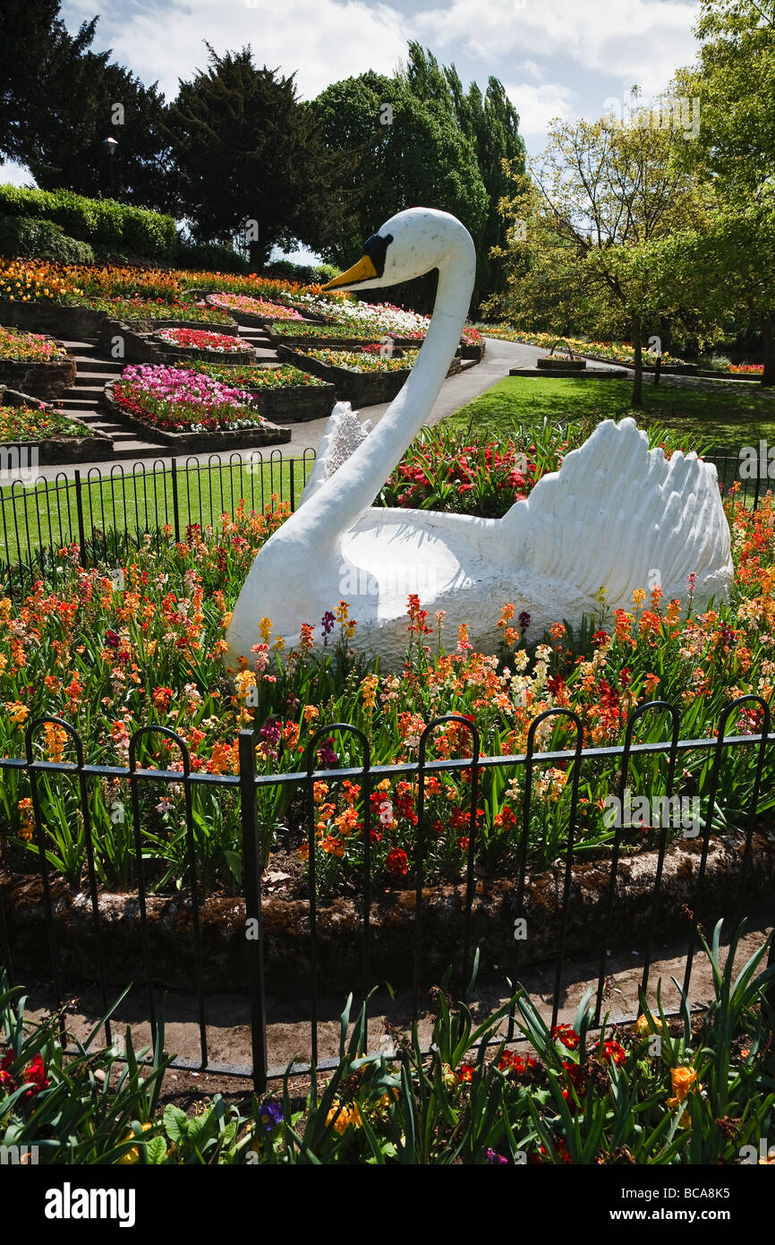 Floral display famous swan in hi-res stock photography and images - Alamy