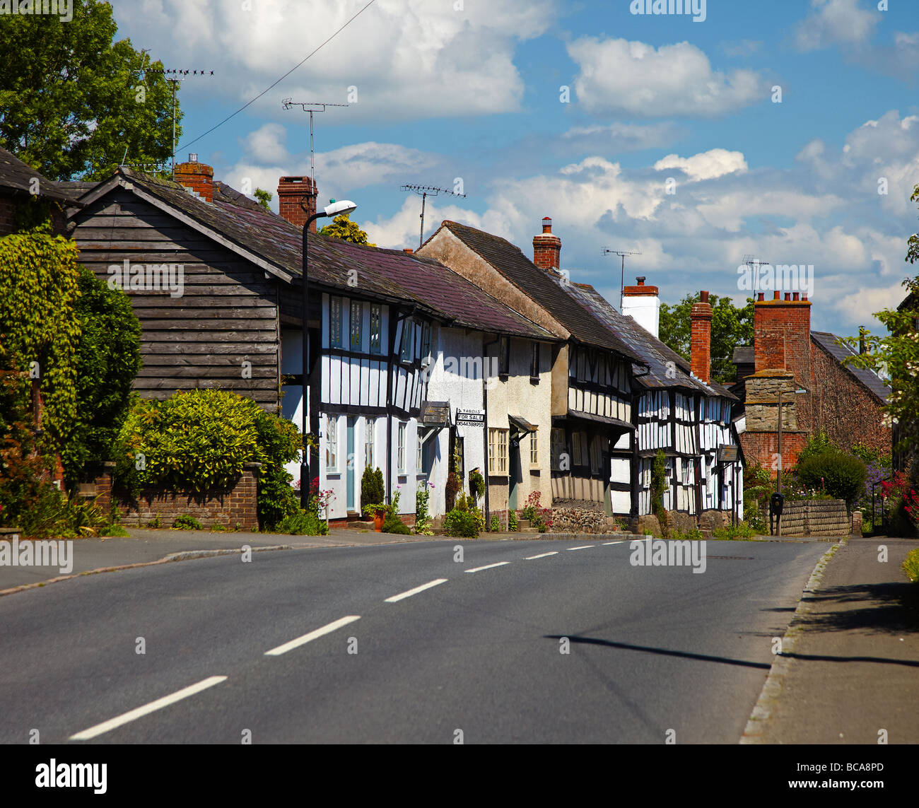Half Timbered Medieval Houses Pembridge Village, near Leominster ...