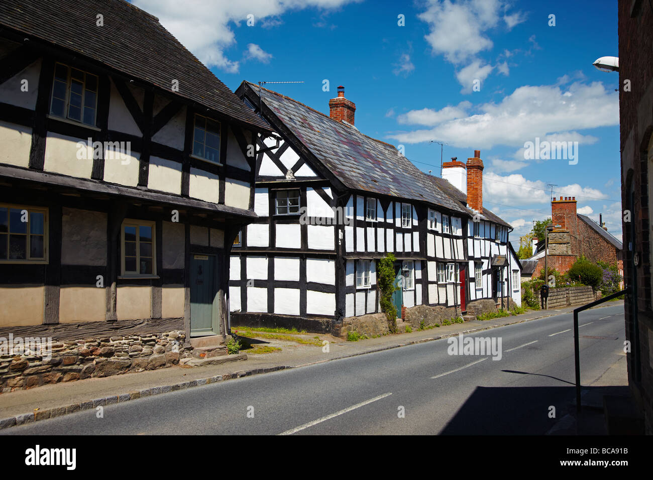Half Timbered Medieval Houses Pembridge Village, near Leominster ...