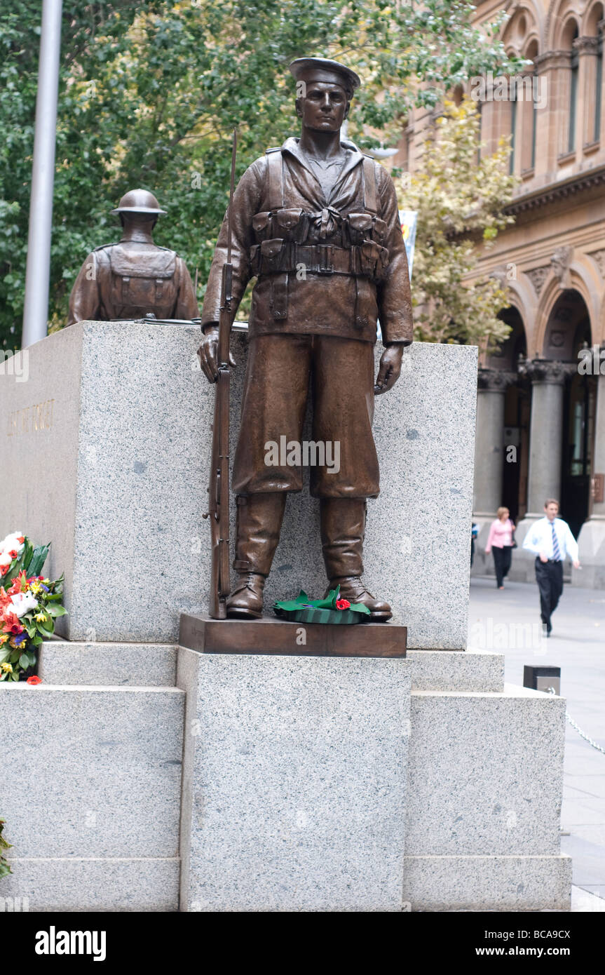 War Memorial soldier on Martin Place CBD Sydney NSW Australia Stock ...