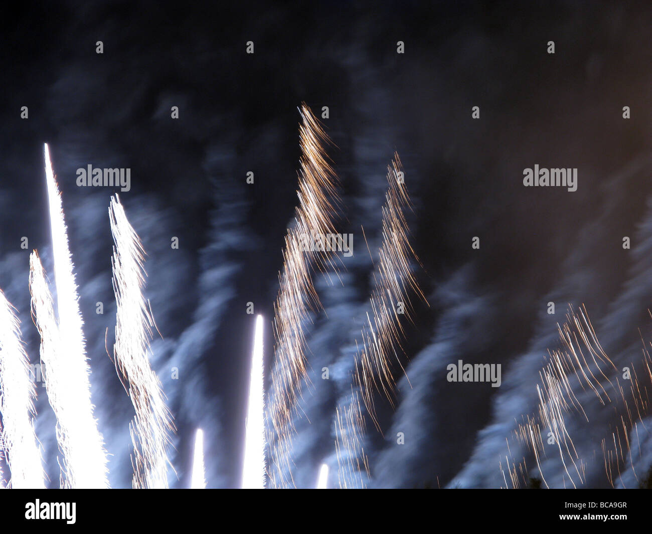 big fireworks display in night sky Stock Photo - Alamy