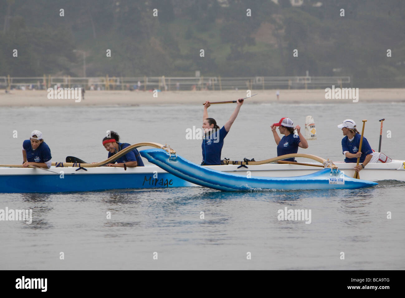 Outrigger Race in the Santa Barbara Channel Stock Photo - Alamy
