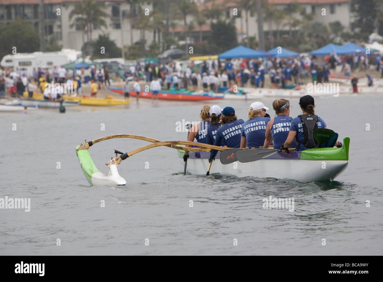 Outrigger Race in the Santa Barbara Channel Stock Photo - Alamy