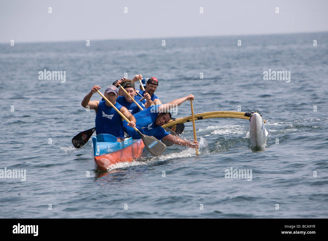 Outrigger Race in the Santa Barbara Channel Stock Photo - Alamy