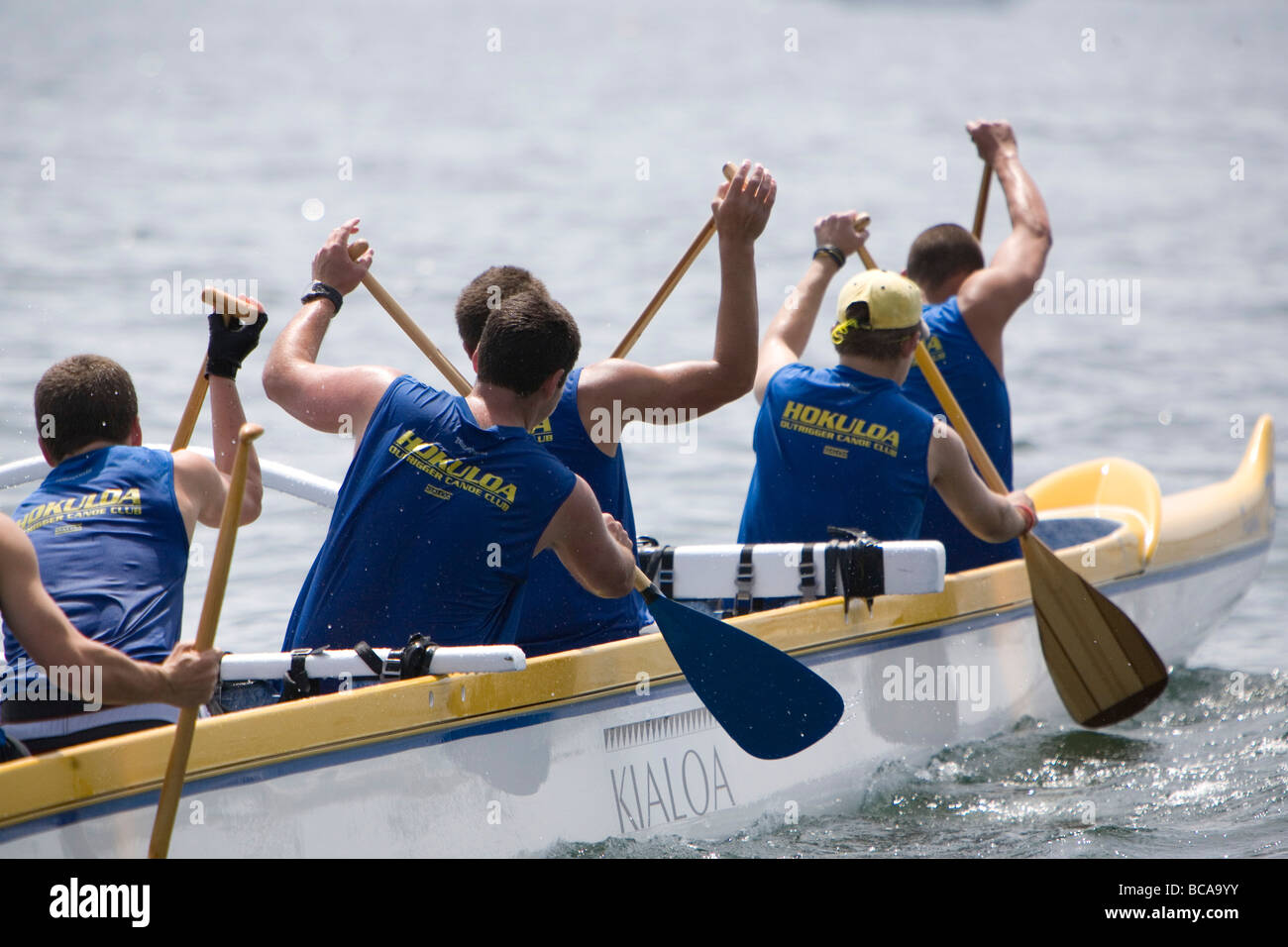 Outrigger Race in the Santa Barbara Channel Stock Photo - Alamy