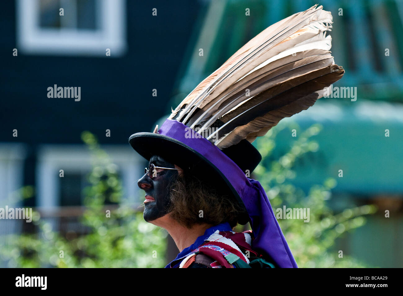 A female member of the Dark Horse Border Morris at a Folk Festival in ...