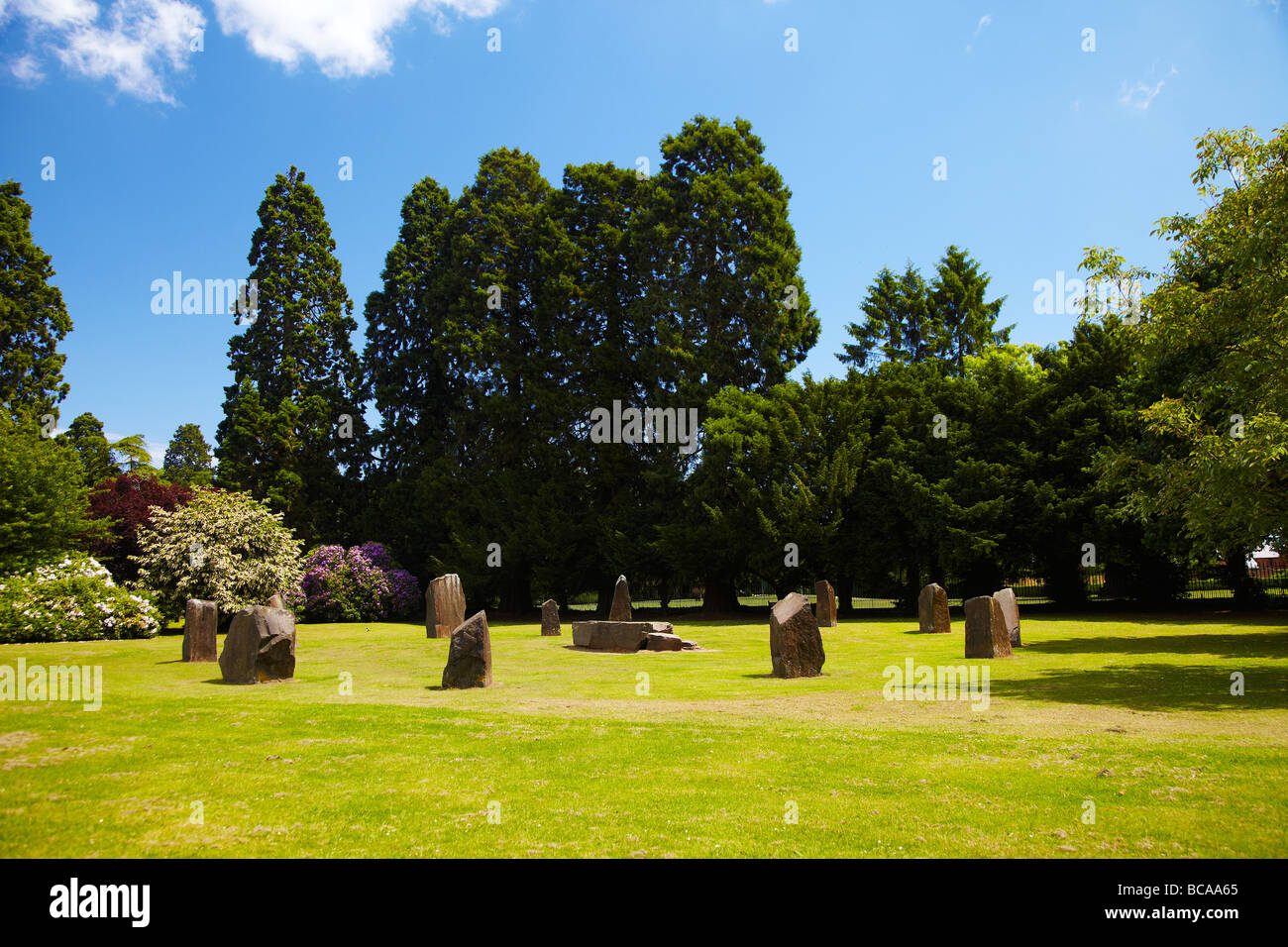 Gorsedd Stone Circle, Tredegar Park, Newport, South Wales, UK Stock ...
