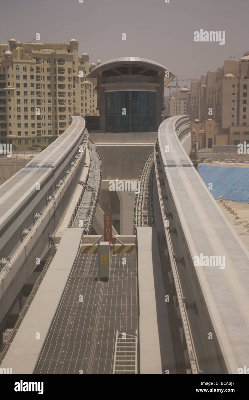 Dubai Palm Jumeirah Monorail Train and Track UAE Stock Photo - Alamy