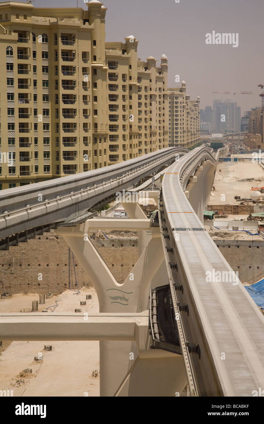 Dubai Palm Jumeirah Monorail Train and Track UAE Stock Photo - Alamy