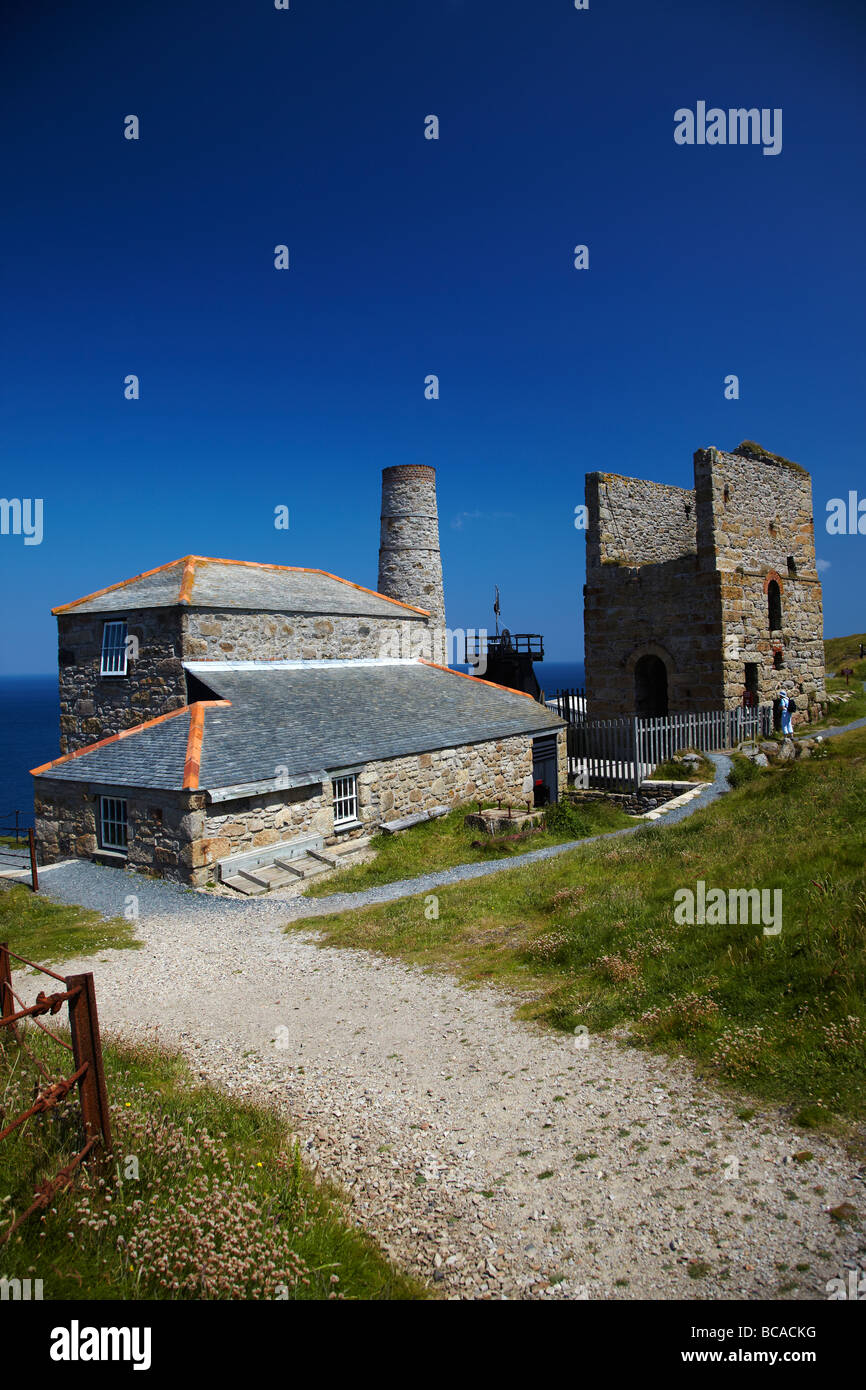 Remains of Levant Tin Mine near Pendeen, Cornwall, England, UK Stock ...