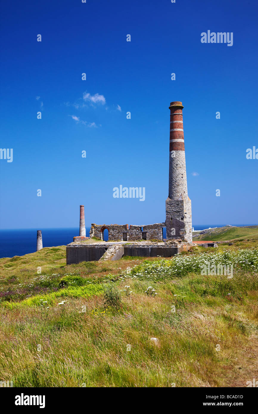 Remains of Levant Tin Mine near Pendeen, Cornwall, England, UK Stock ...