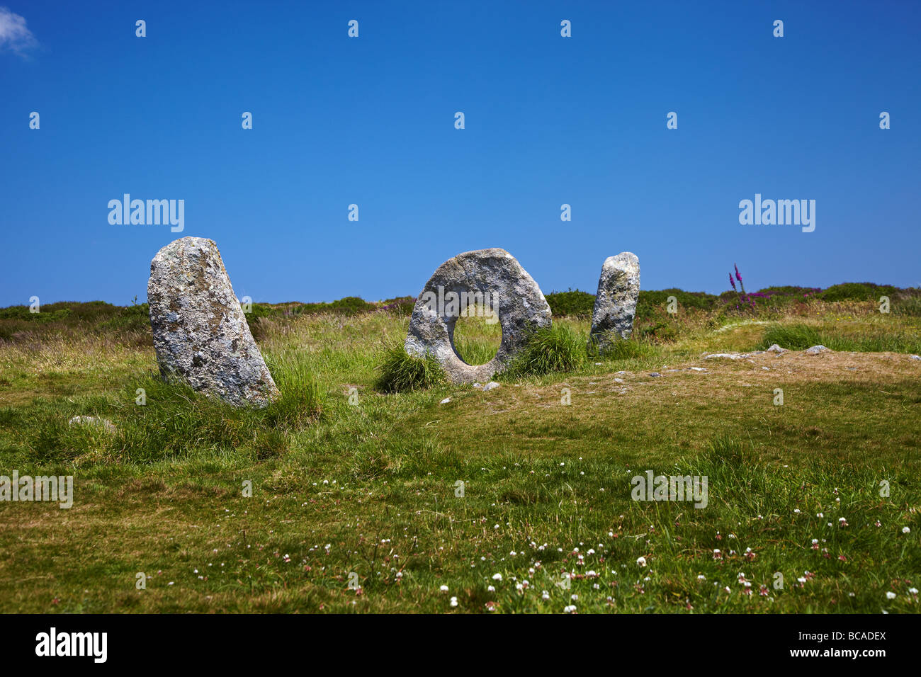 Men an Tol Megalithic Monument nr Morva, Cornwall, England, UK Stock ...