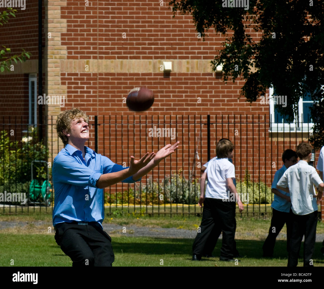A student catching a ball. Photo by Gordon Scammell Stock Photo - Alamy