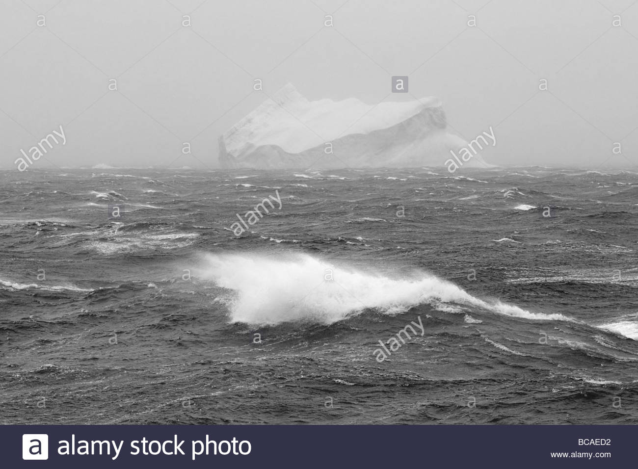 Spindrift blows off waves in gale force winds Stock Photo - Alamy