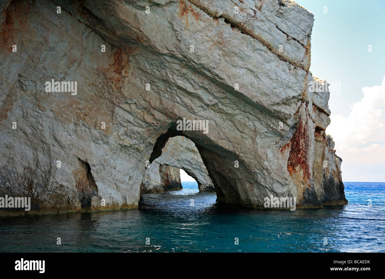 Blue Caves North Cape Zante Zakynthos Ionian Island Greece EU European ...
