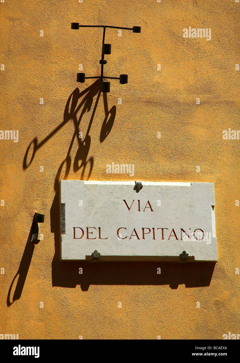 Siena streetsign photographed to include shadow Stock Photo - Alamy