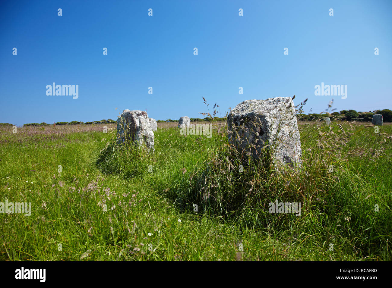 The Merry Maidens Neolithic Stone Circle near St Buryan, Cornwall ...