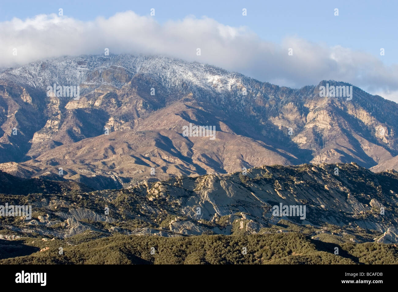 Snowstorm clearing on Thorn Point and Piedra Blanca, Sespe Wilderness ...