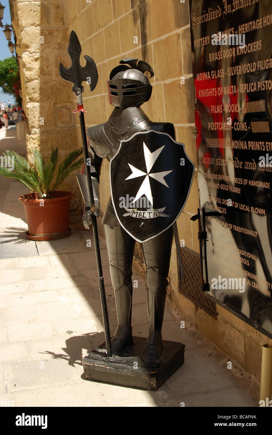 Suit of medieval armour in The Silent City Mdina on the Mediterranean ...