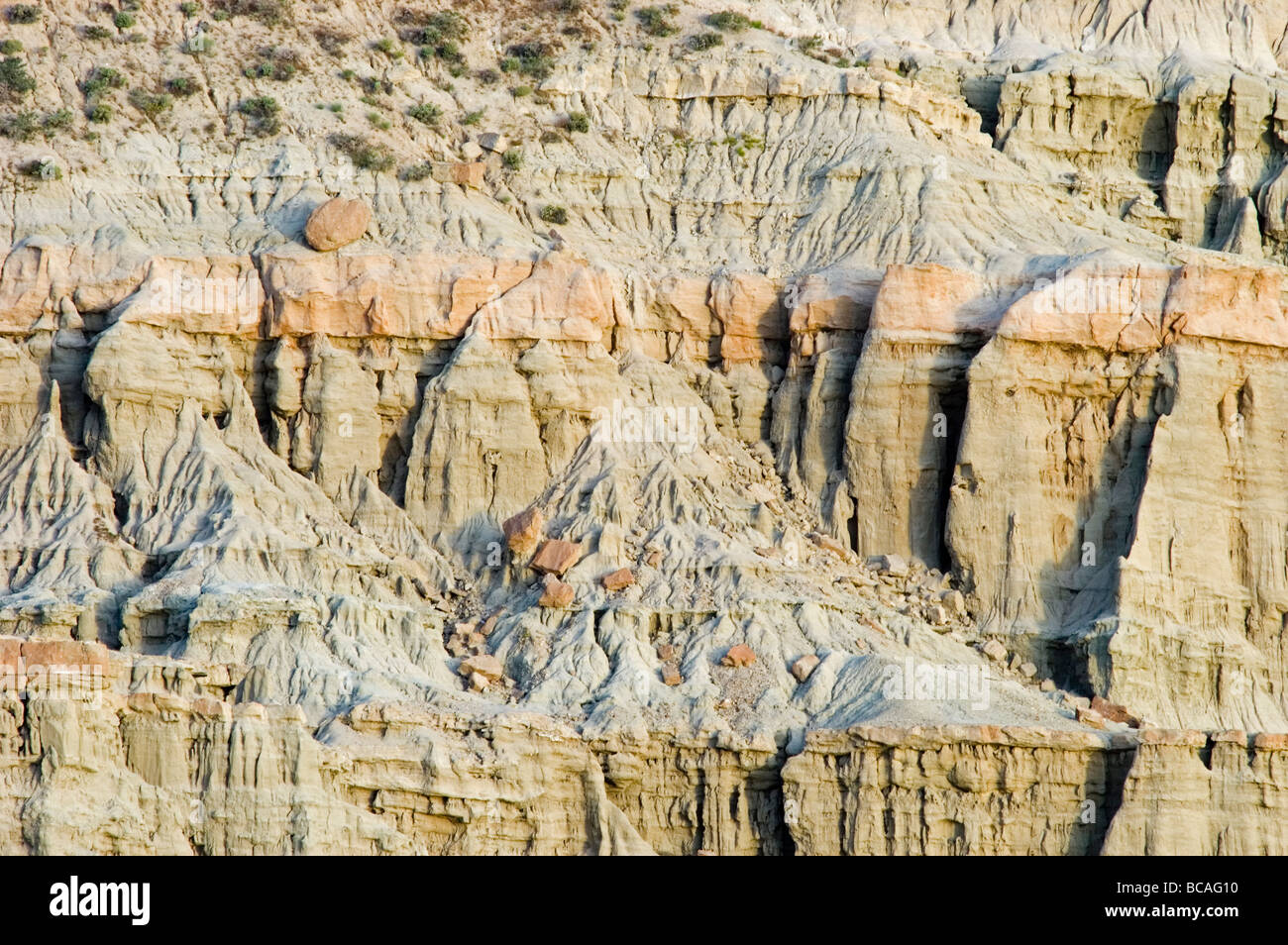 Eroded cliff patterns above Ricardo Campground Stock Photo - Alamy