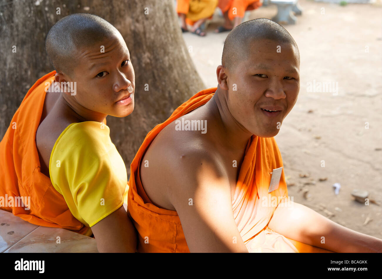 Smiling buddhist monks in laos hi-res stock photography and images - Alamy