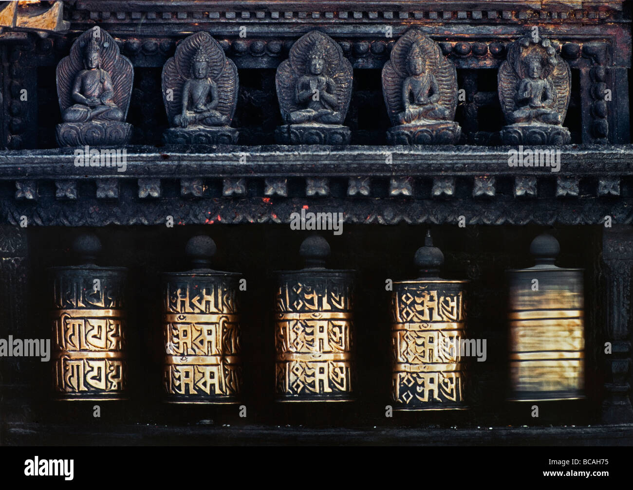 Buddhist temple and praying wheels hi-res stock photography and images ...