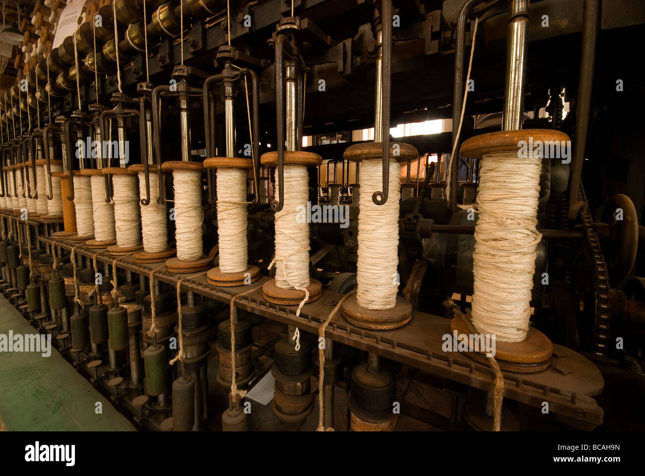 Bobbins of cotton thread at Sir Richard Arkwright's Masson Mills ...
