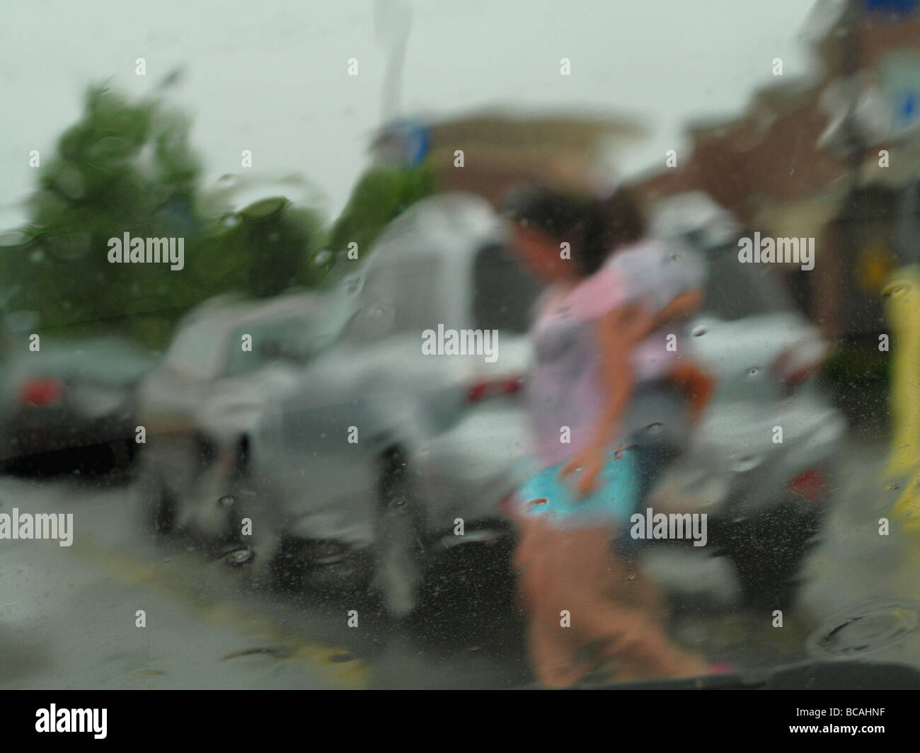 View through windshield during rain storm Stock Photo - Alamy