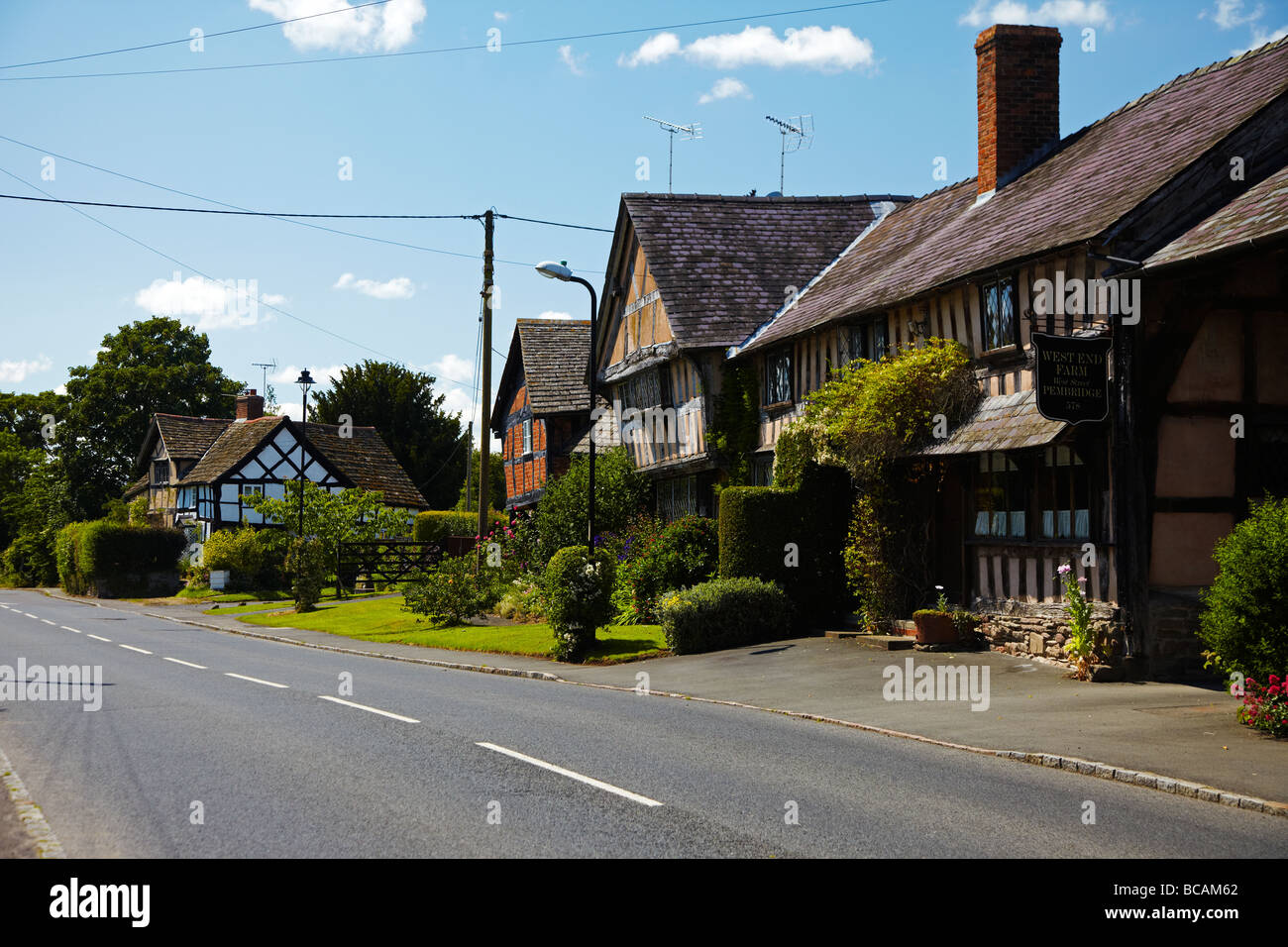 Half Timbered Medieval Houses Pembridge Village, near Leominster ...