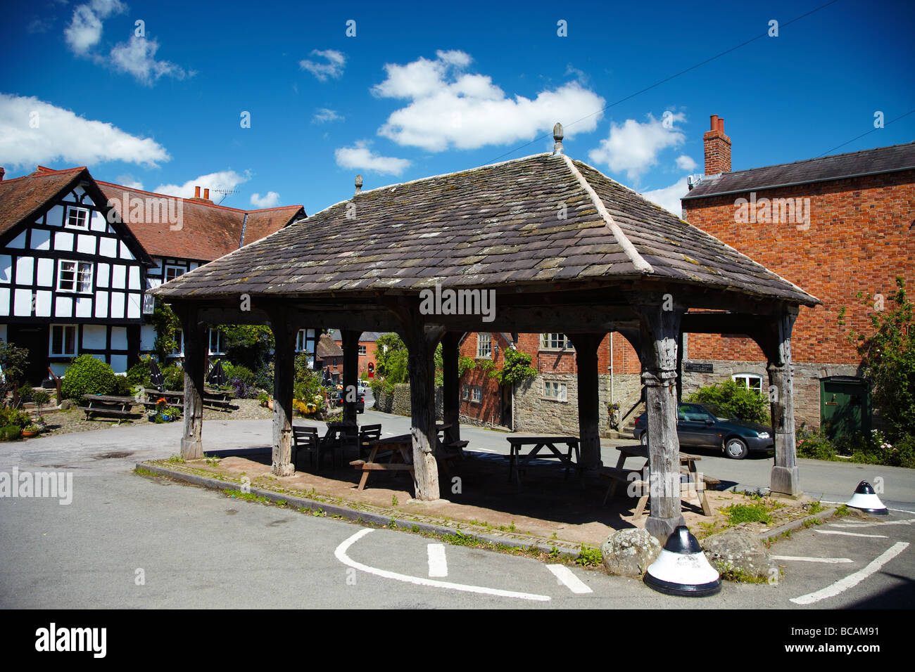 The Historic C16th Market Square in Pembridge Village, near Leominster ...