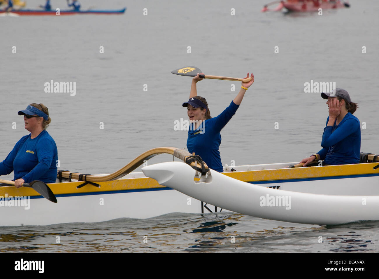 Outrigger Race in the Santa Barbara Channel Stock Photo - Alamy