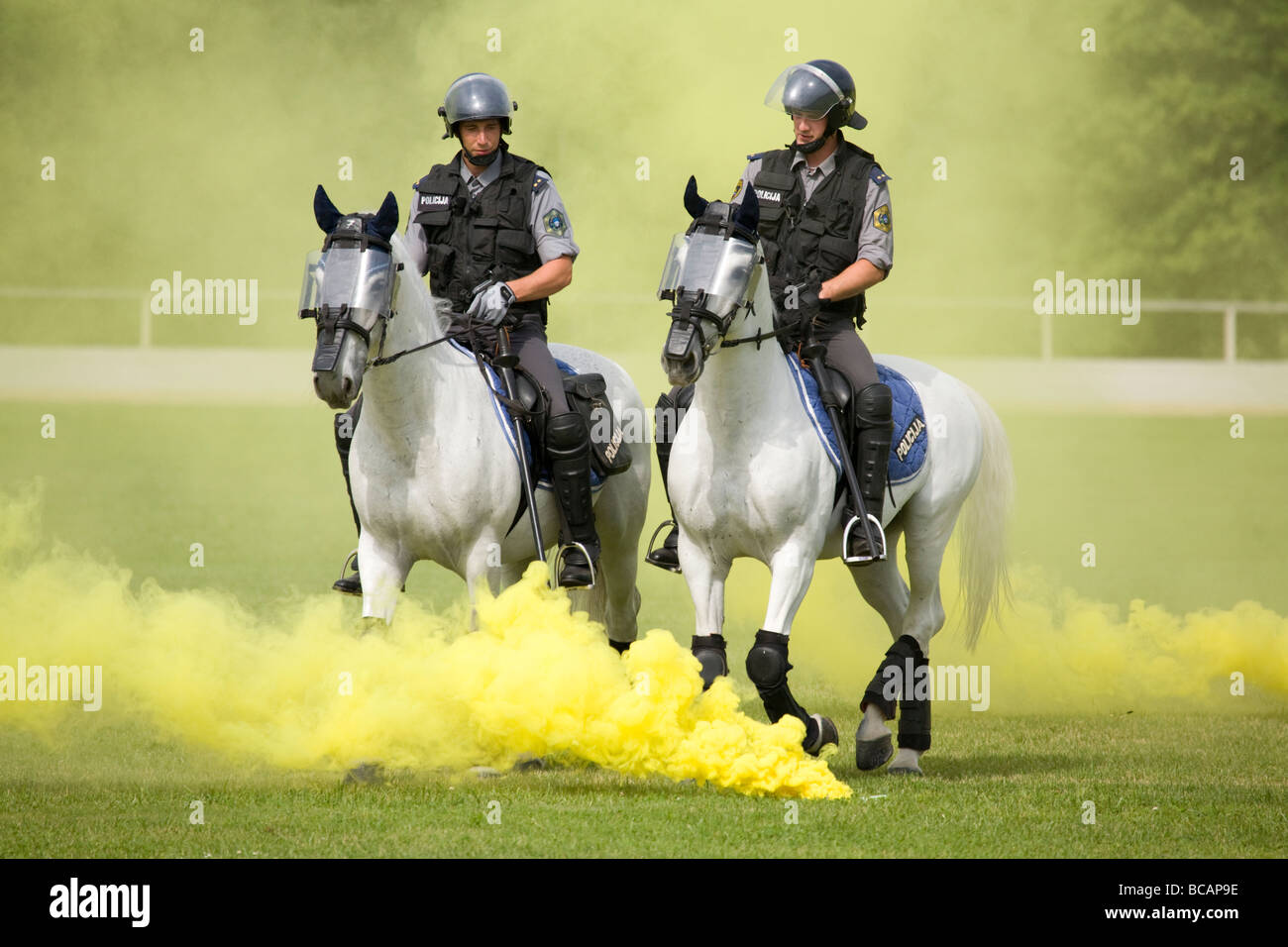 Riot police performance at Lipica day horse show at Brdo Near Kranj ...