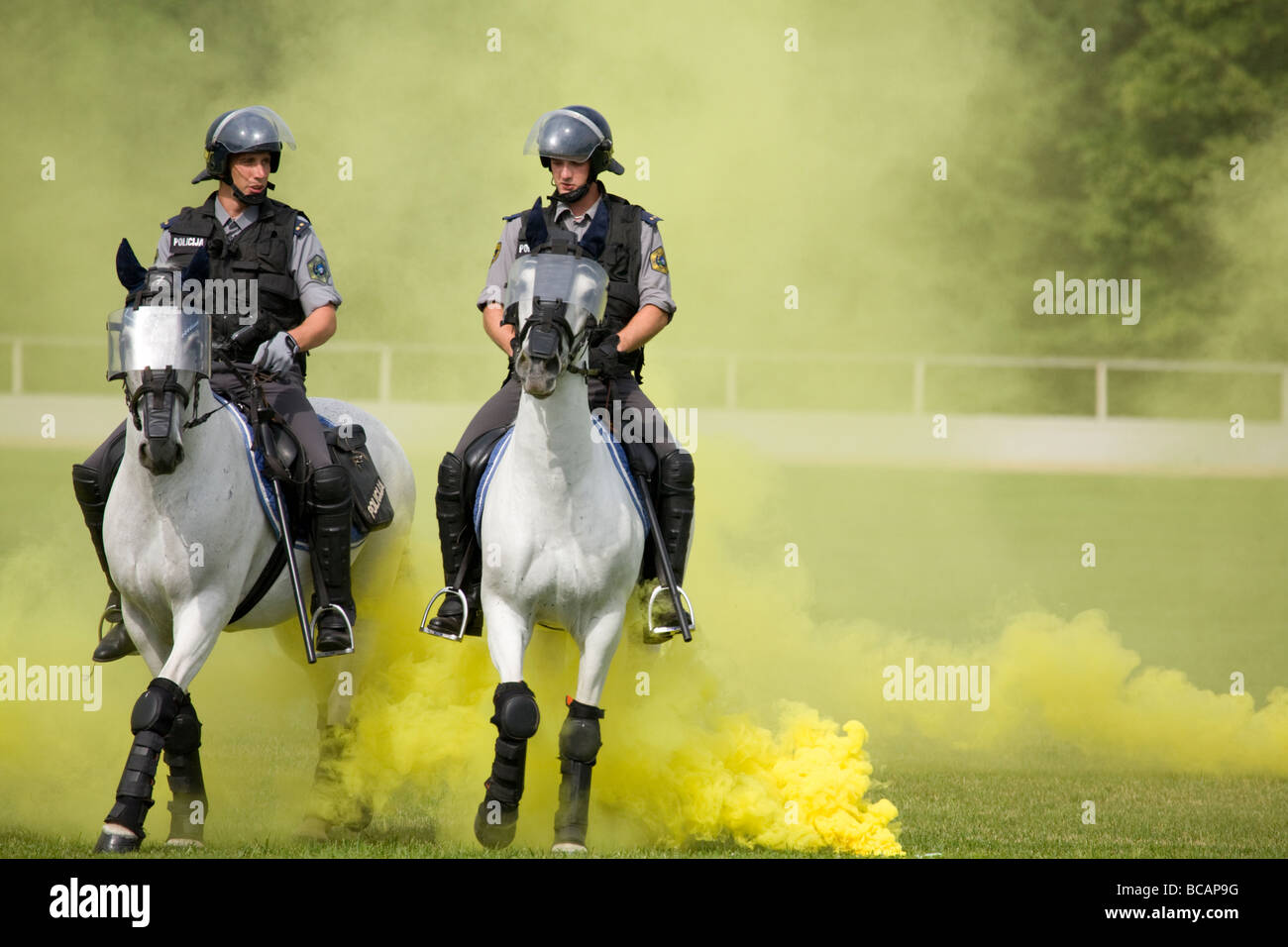 Riot police performance at Lipica day horse show at Brdo Near Kranj ...