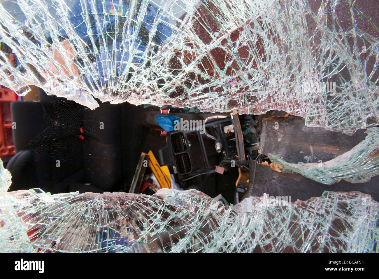 Smashed car windscreen hi-res stock photography and images - Alamy