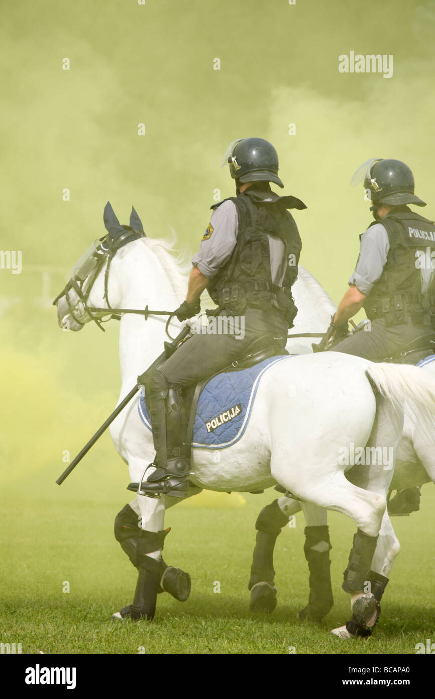 Riot police performance at Lipica day horse show at Brdo Near Kranj ...
