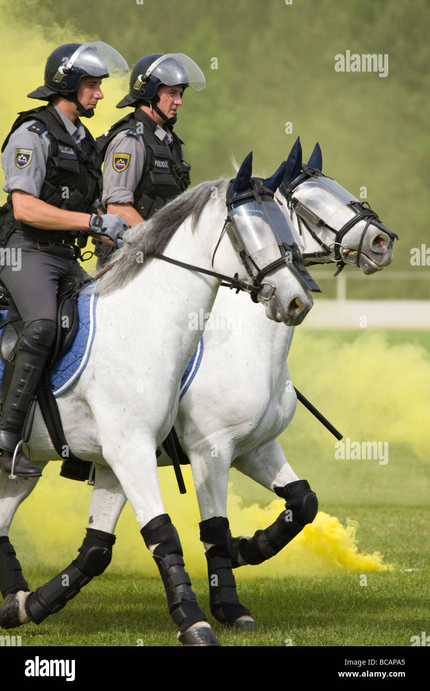 Riot police performance at Lipica day horse show at Brdo Near Kranj ...