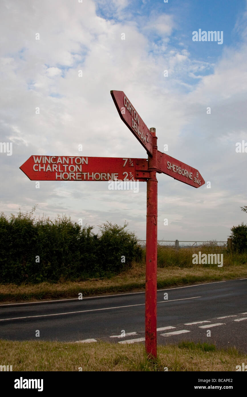 Red Signpost Dorset High Resolution Stock Photography and Images - Alamy