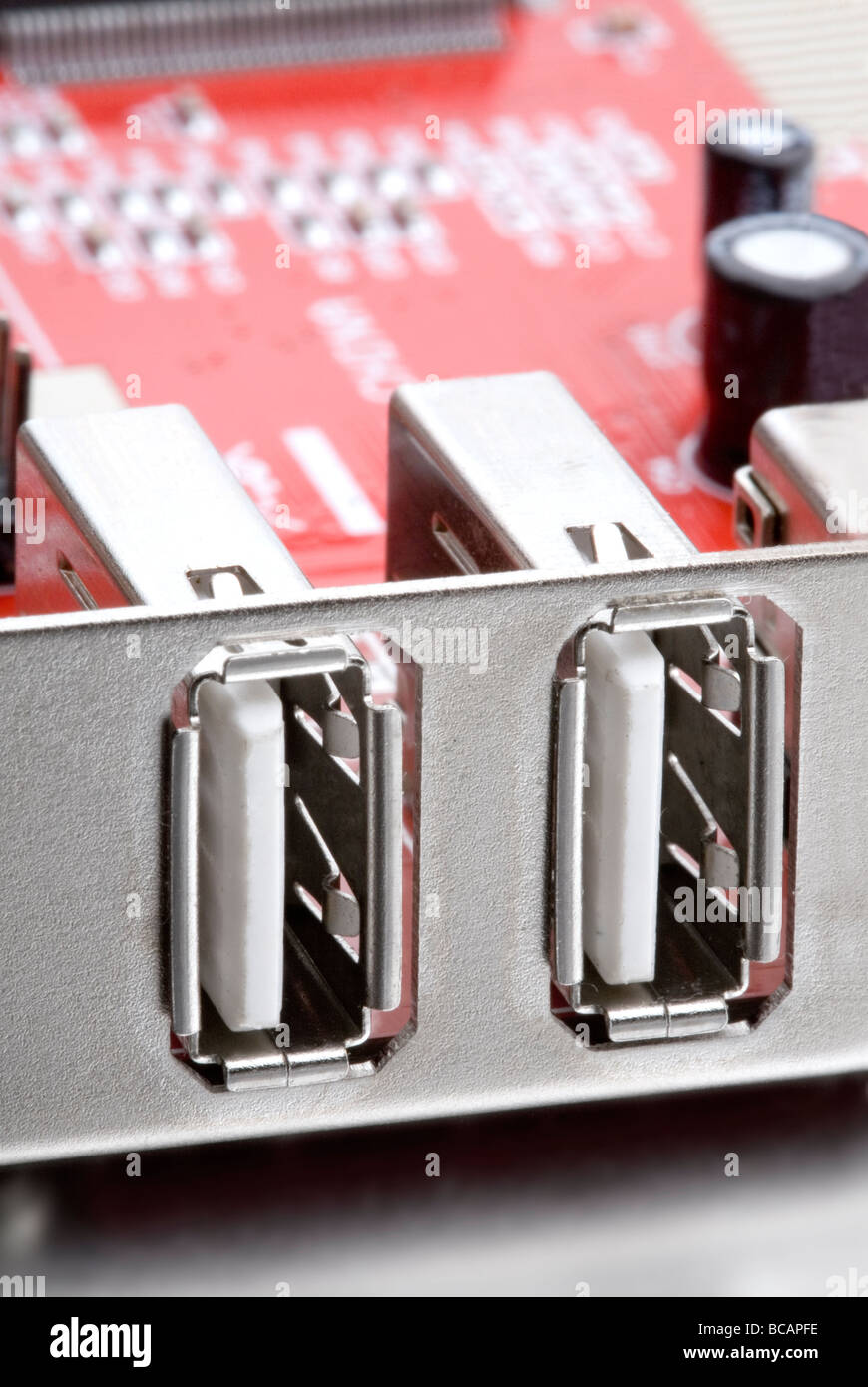 close up of two usb ports on a pci card Stock Photo - Alamy